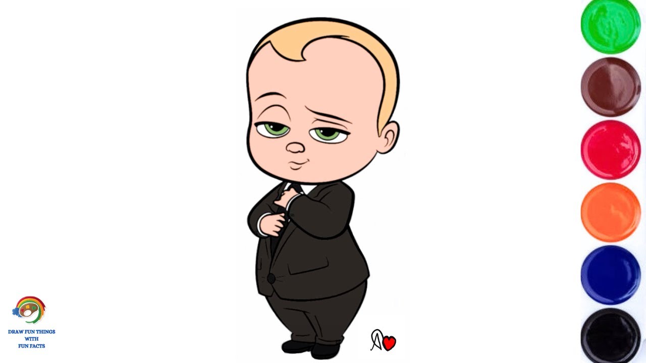 How To Draw Boss Baby| Step By Step Drawings | Draw Fun Things With Fun ...