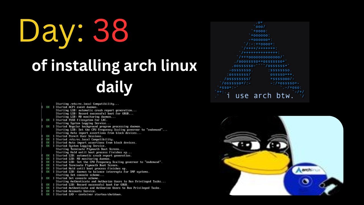 day 38 of installing arch linux daily - YouTube