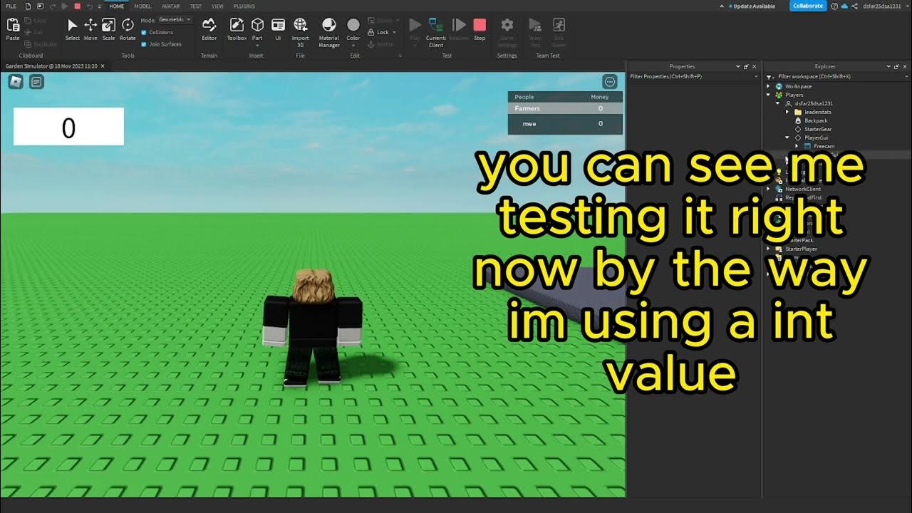 How to make a text GUI show a leaderstat's value tutorial in Roblox studio - YouTube