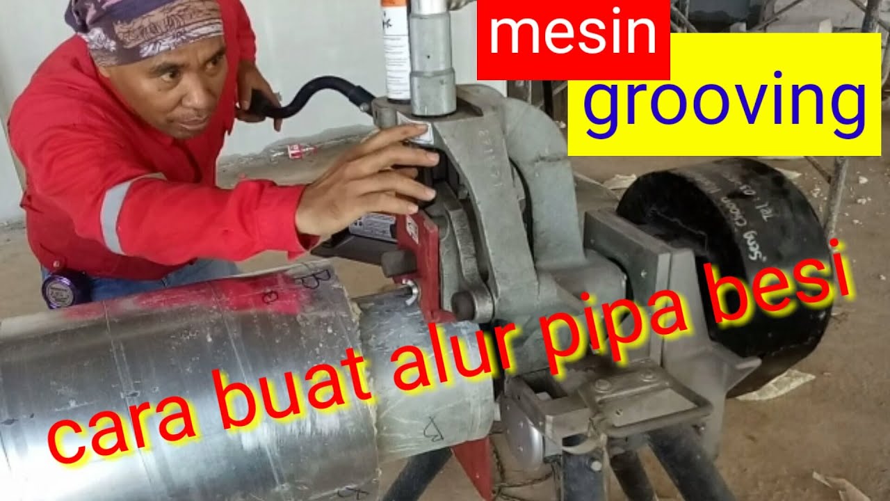 Cara buat alur/grooving pada pipa besi - YouTube