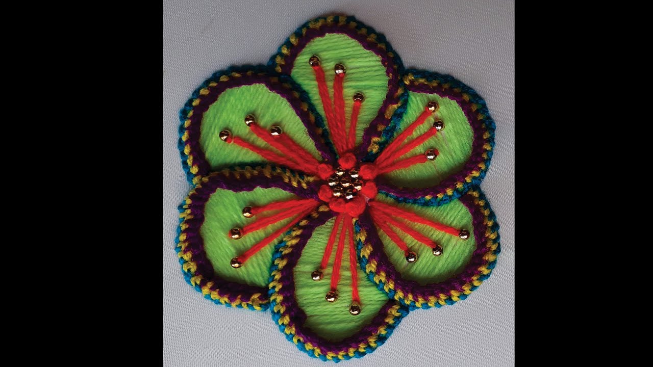Amazing Super elegant decorative flower design hand embroidery needle ...
