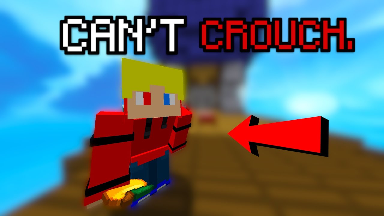 Minecraft Bedwars, but i CANT CROUCH... - YouTube