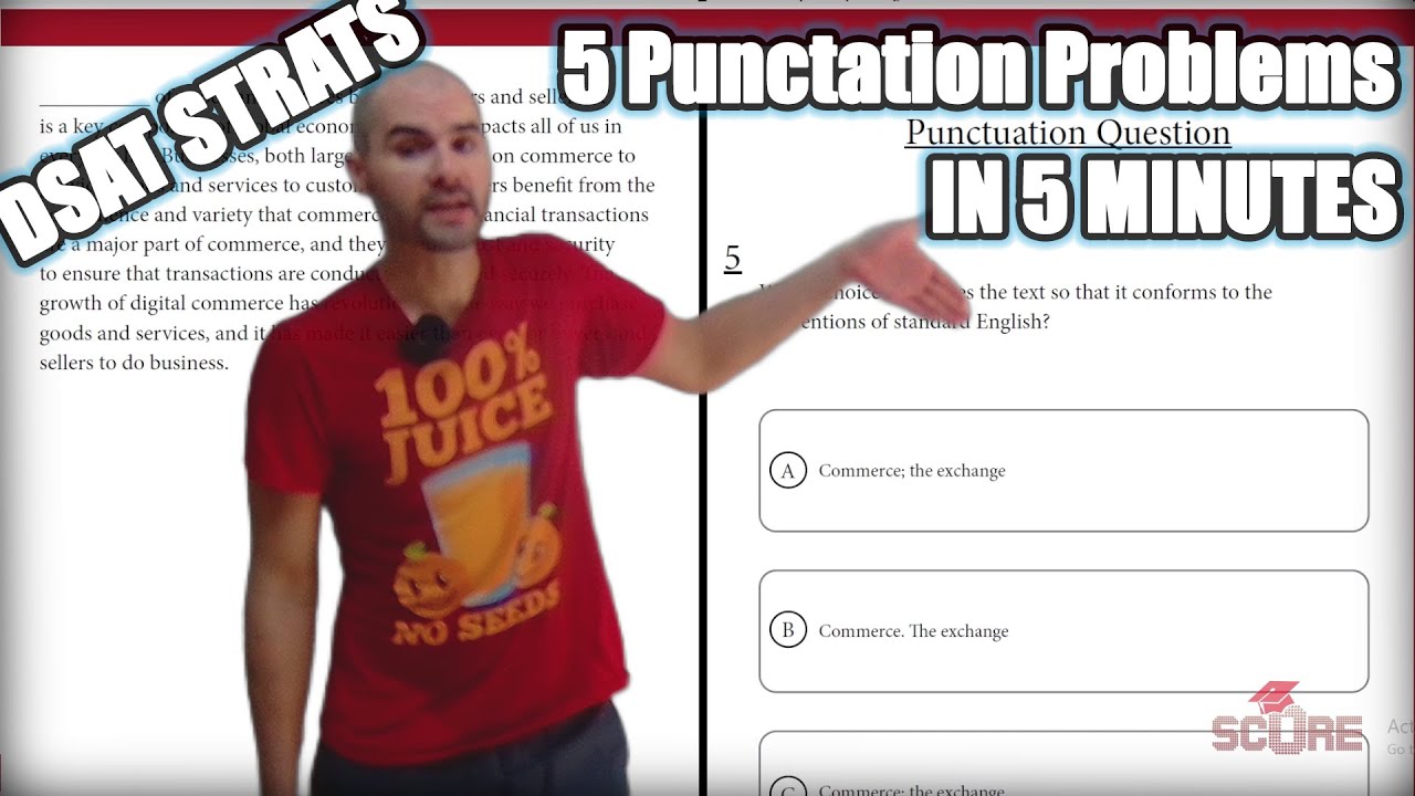 5 Punctuation Questions in 5 Minutes or Less | Digital SAT Punctuation ...