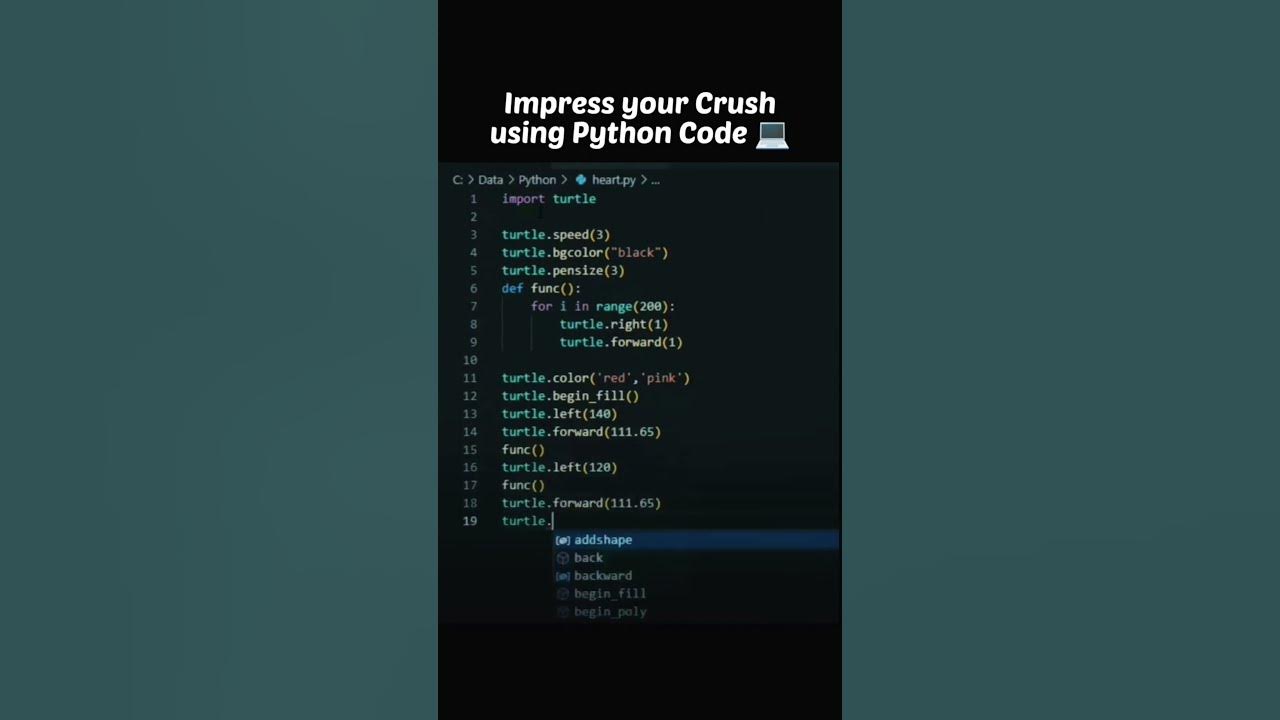 Impress your crush using python code ♥️ - YouTube