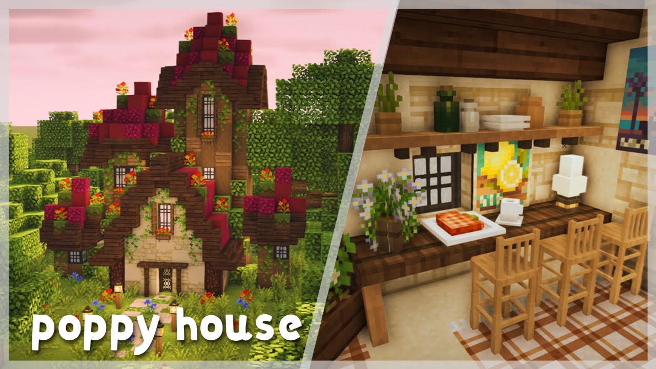Minecraft Poppy House || Speed Build with CIT Resource Packs 🌹 - YouTube