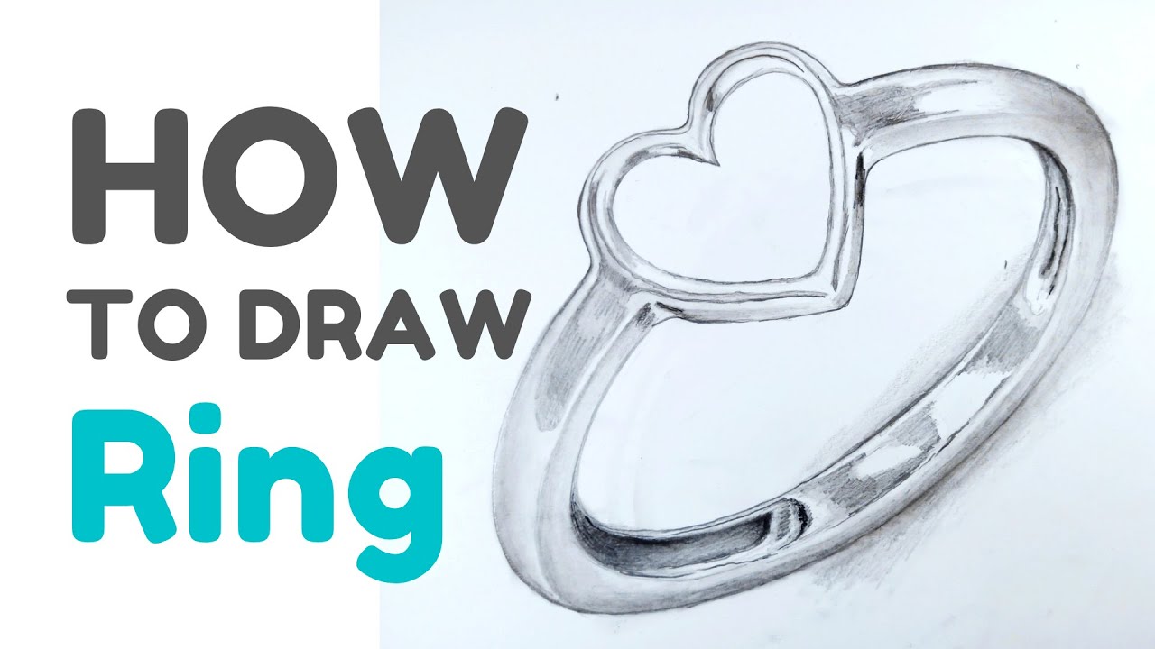 How To Draw A Wedding Ring Realistic - YouTube