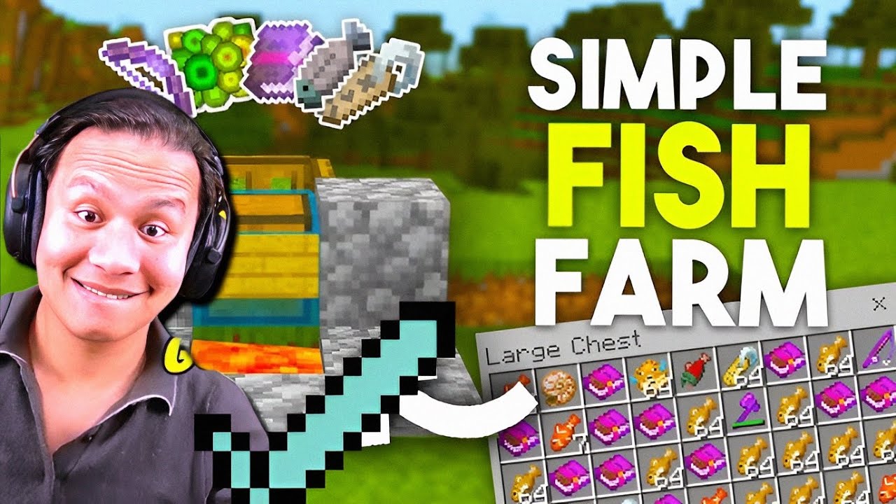 Best EASY AFK Fish Farm Minecraft 1.21! Minecraft Bedrock - YouTube