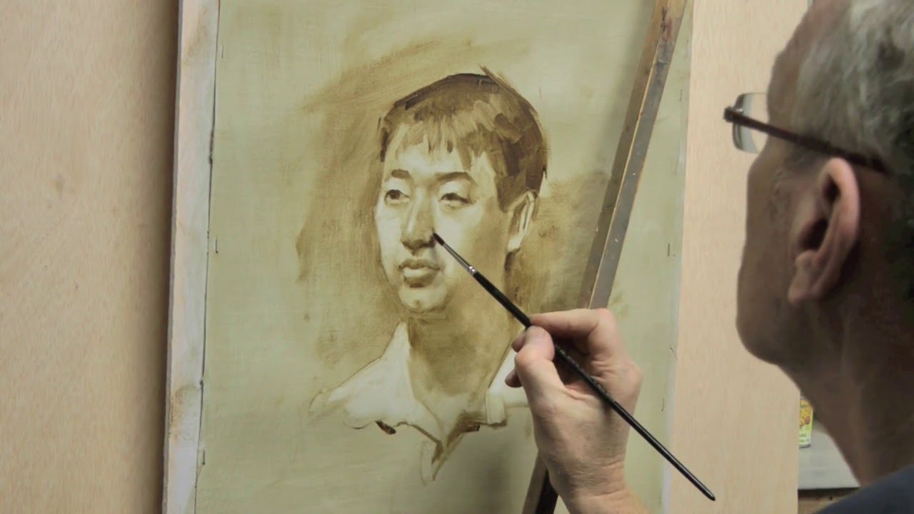Portrait painting demonstration - YouTube