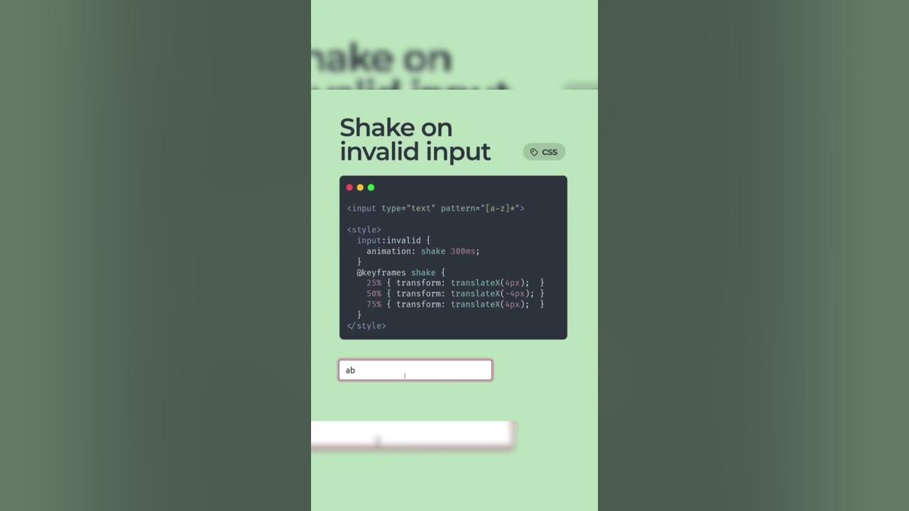 Shake on invalid input | #shorts #short #htmlcsswebsite #webdevelopment #webdesign # ...
