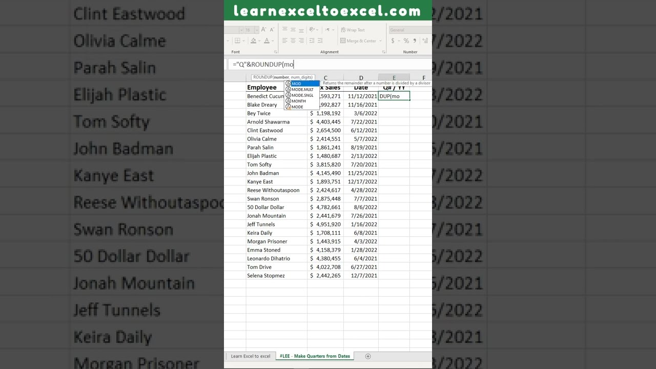 Excel Pro Trick Calculate Quarters From Dates In Excel How To YouTube Excel Pro Trick Calculate Quarters From Dates In Excel How To YouTube