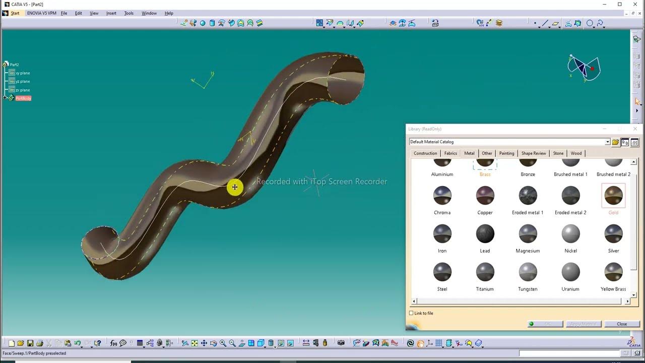 CATIA V5 WIREFRAME AND SURFACE DESIGN, SWEEP EXPLICIT LECTURE-71A - YouTube