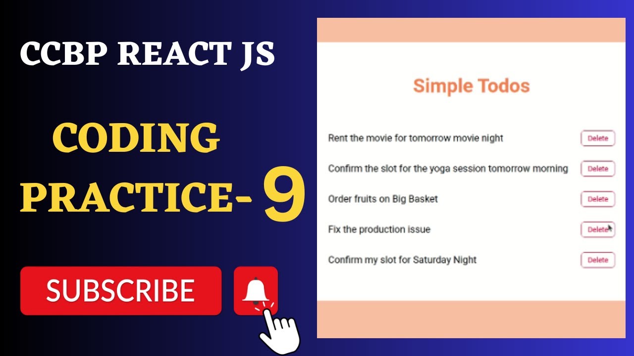 Debugging Simple Todos Coding Practice 9 React Js Nxtwave Ccbp