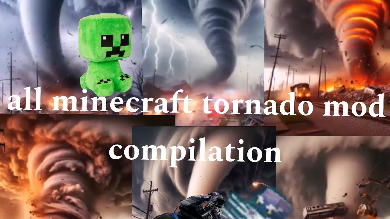 all minecraft tornado mod compilation - YouTube