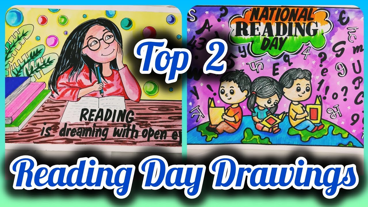 How to Draw Reading Day Drawing / Vayana Dinam Poster Drawing ...