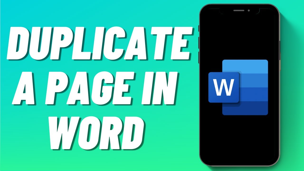 How To Duplicate A Page In Word YouTube How To Duplicate A Page In Word YouTube