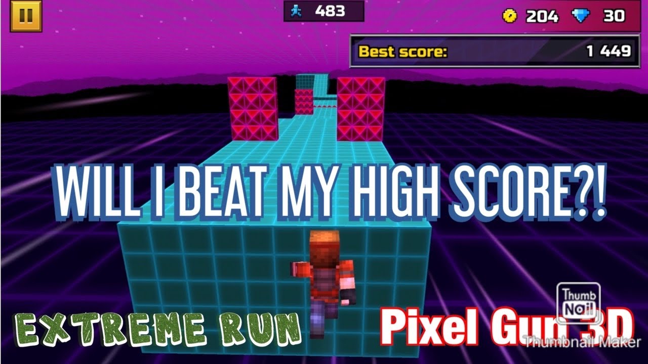 WILL I BEAT MY HIGH SCORE?! | PIXEL GUN 3D EXTREME RUN 🏃‍♂️ - YouTube