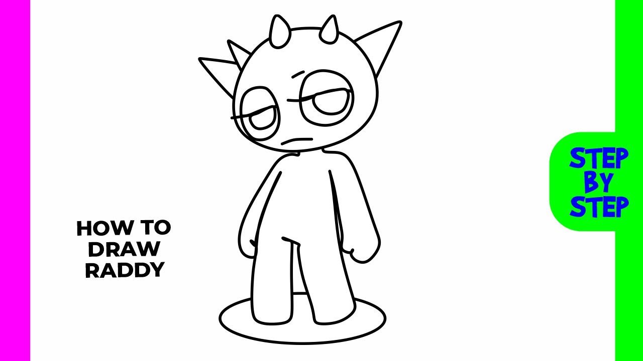 How to draw Raddy - Sprunki easy - YouTube