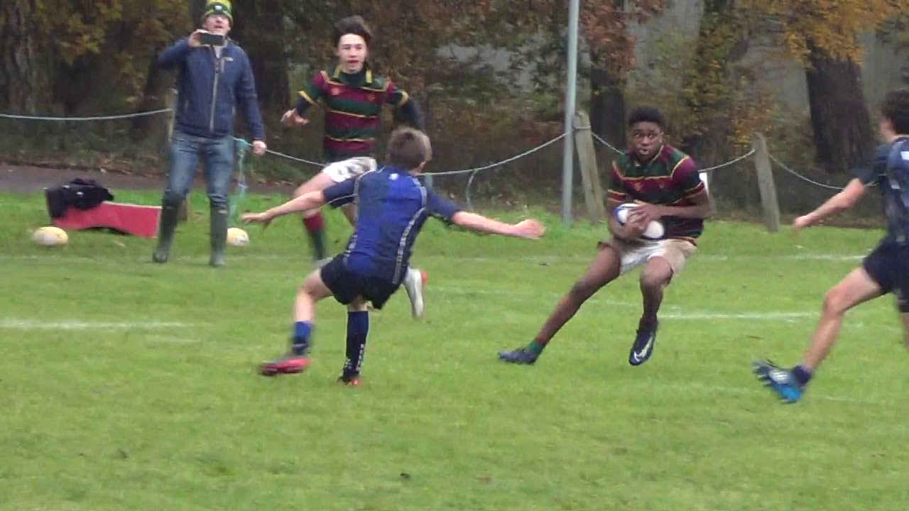Wimbledon College 14 A rugby team 2019 Benedict try - YouTube