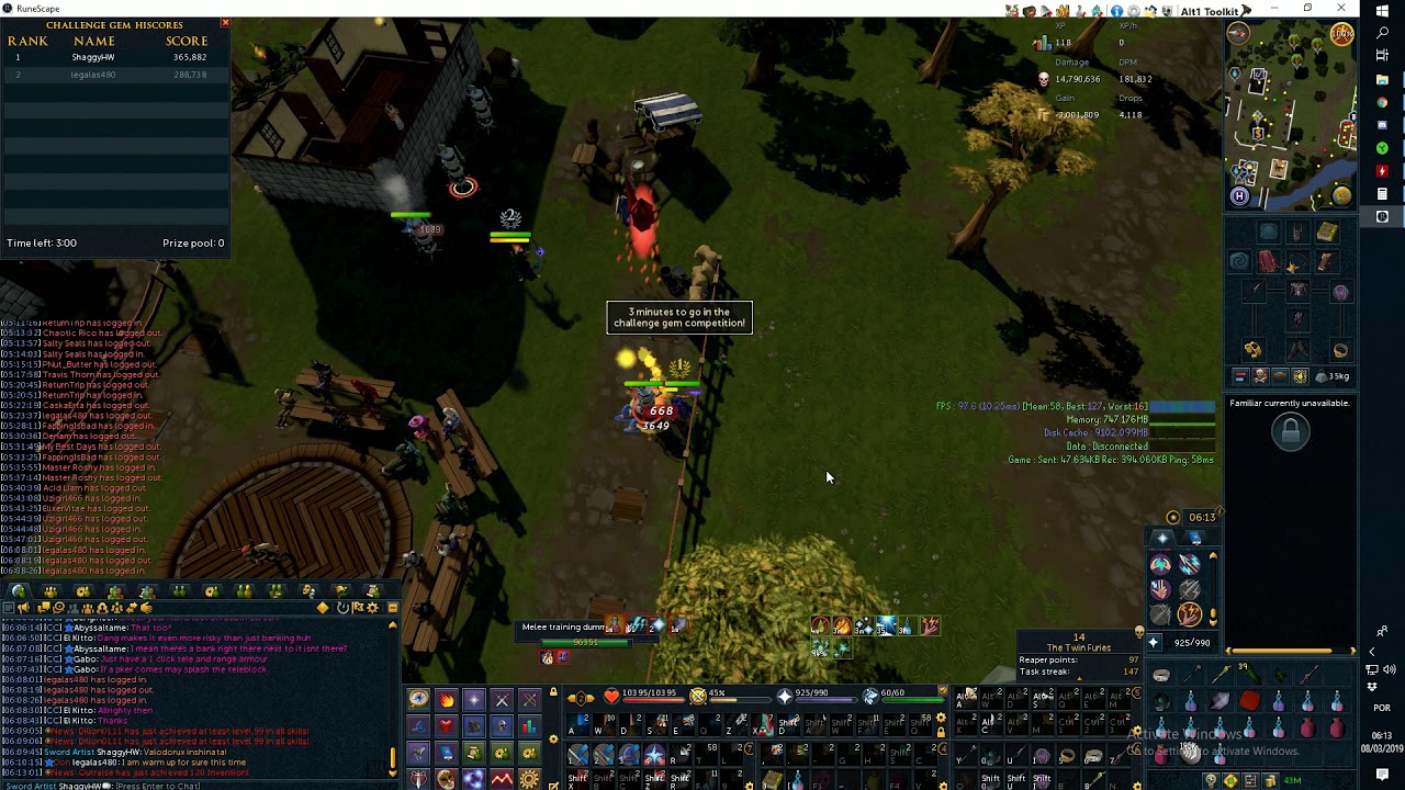 RS3 Challenge Gem 958K (learning new rotation) - YouTube