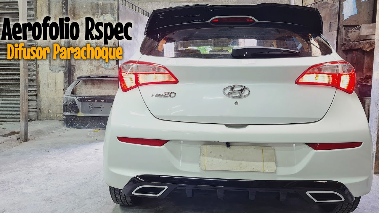 Hb20 2016 Difusor Parachoque Fibra Vidro + Aerofolio Esportivo Hb20 ...