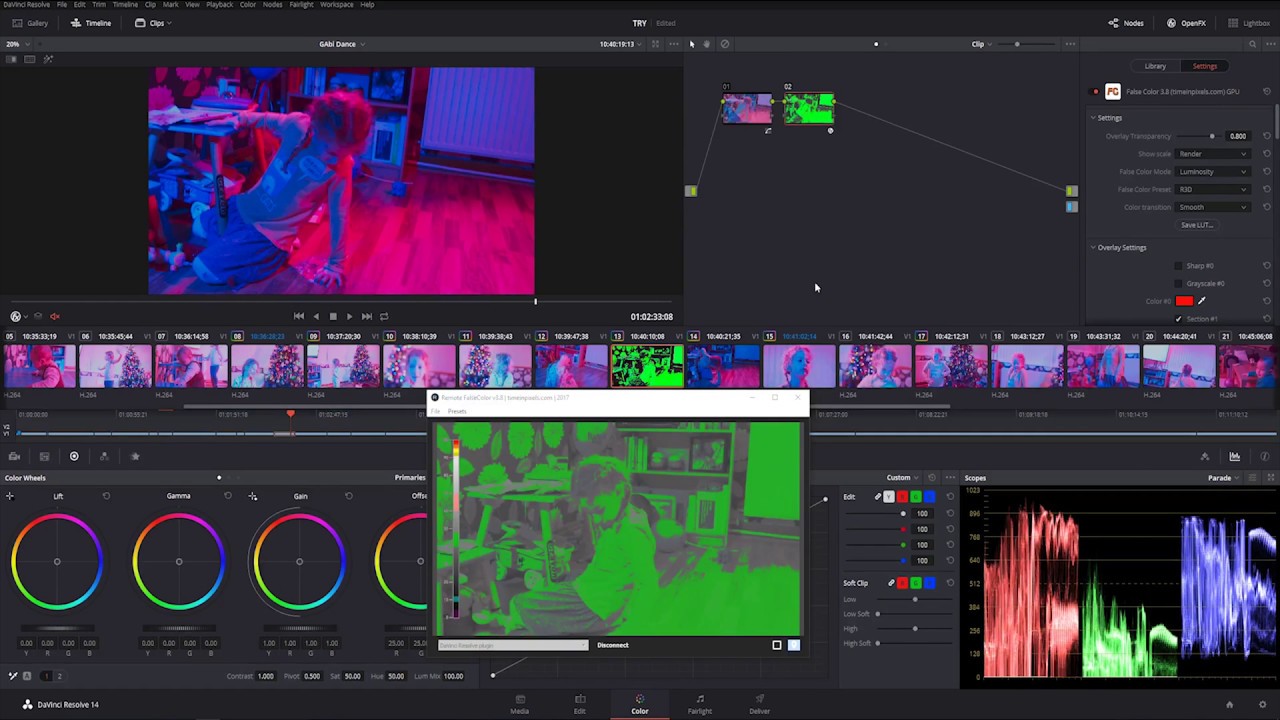 Davinci Resolve 14 with False Color Plugin - YouTube