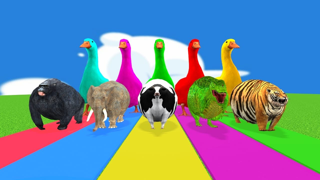5 Giant Duck Cartoon,Tiger,Cow,rabbit,Zebra,Hamsters,Dog,Cat Wild ...