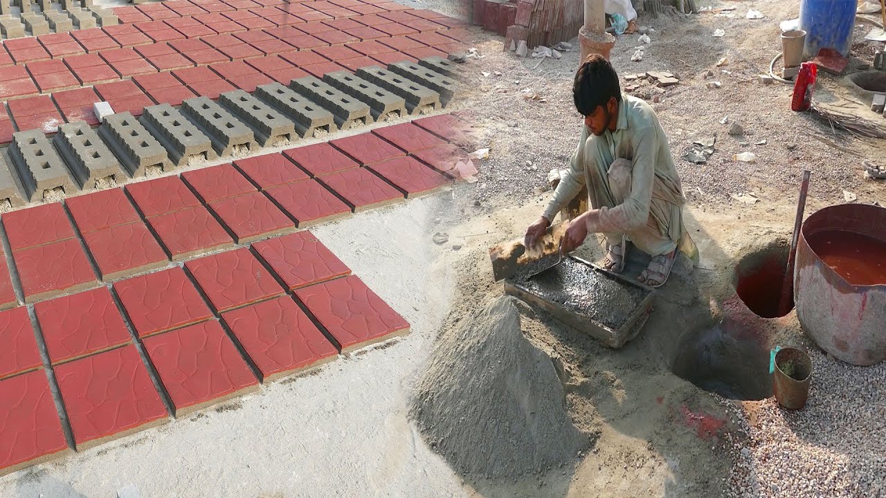 How Beautifully to make Red Tile with Cement - YouTube