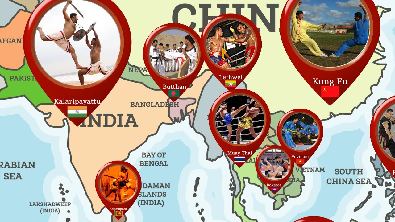 Martial Arts From Different Countries | Data Around The World - YouTube