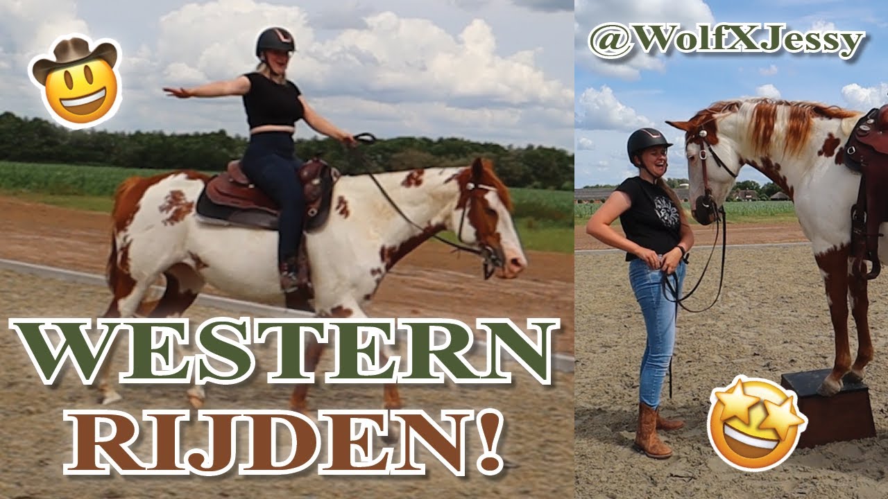 DRESSUURMIEP GAAT WESTERN RIJDEN! Op bezoek bij Wolfxjessy!| Vlog #66 ...