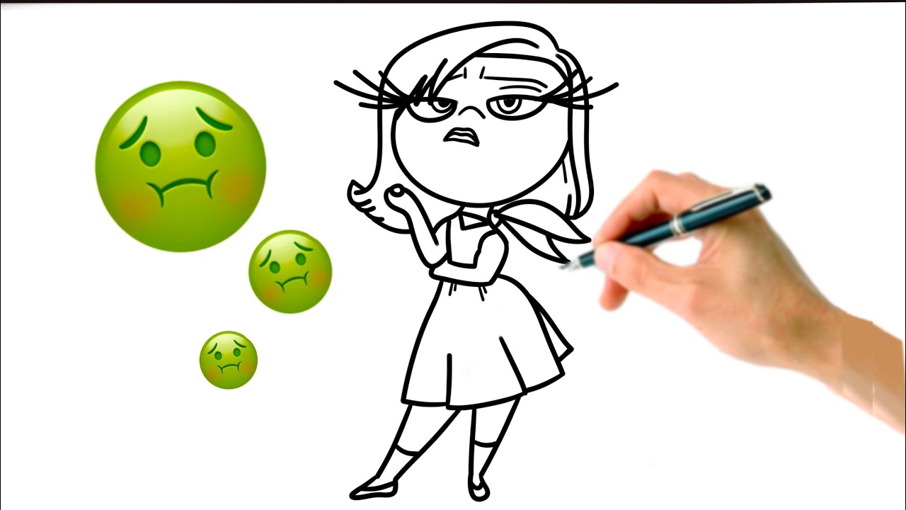 Draw Disgust From Inside Out Step-By-Step Guide For Kids Draw & Color ...