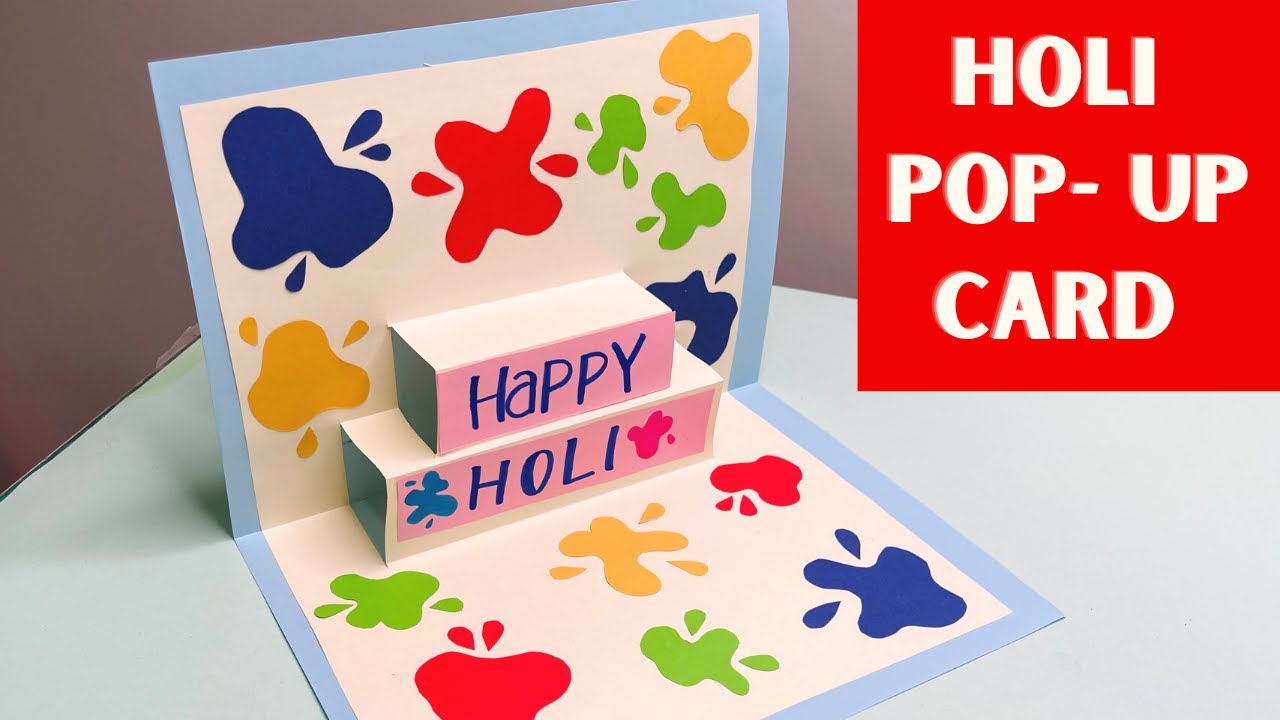 Holi Pop- Up Card | Easy Greeting Cards - YouTube