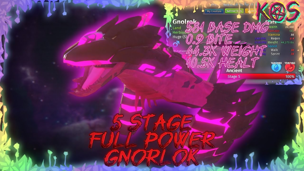 Gnorlok | 5 Stage | full power | Creatures of Sonaria - YouTube