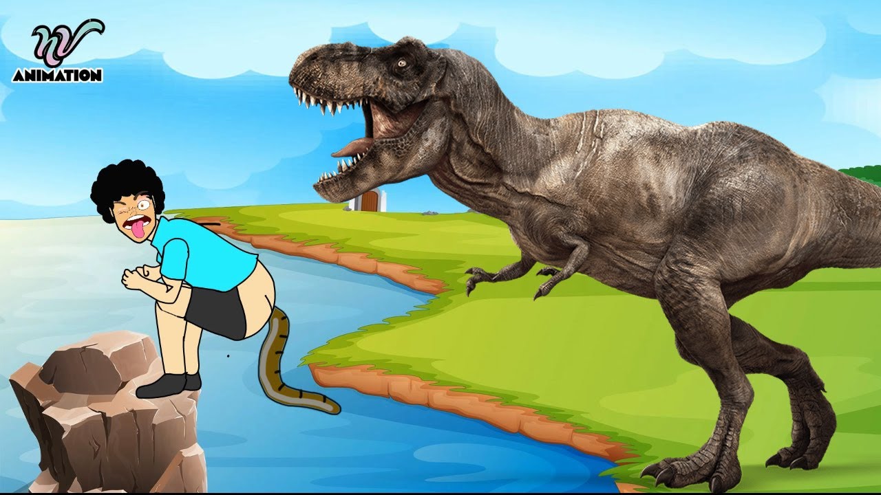 FUNNY CARTOON | BERAK MAN VS T REX - YouTube