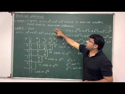 Conversion into Factorial Polynomial and finding third order forward difference - YouTube