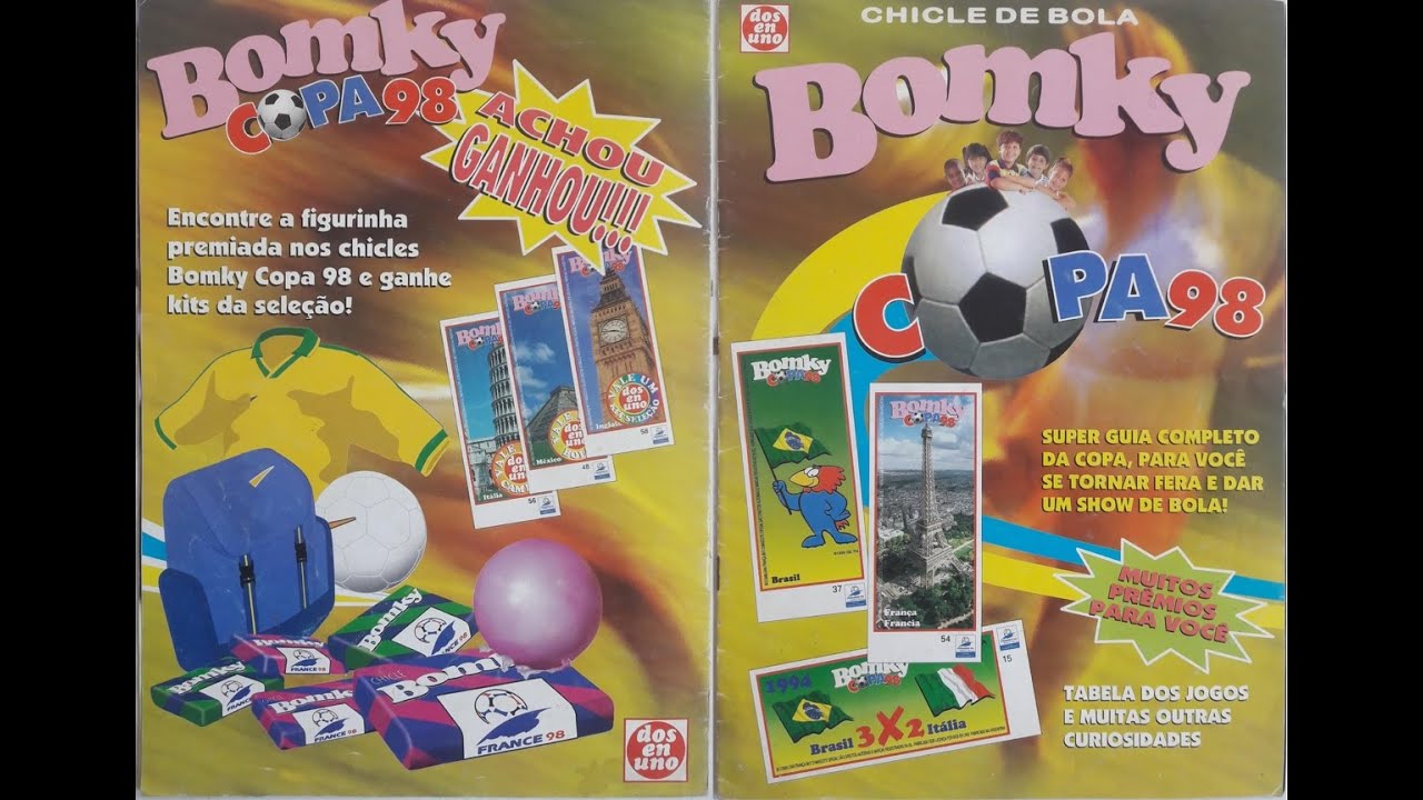 Chicle de Bola Bomky Copa 98 - YouTube