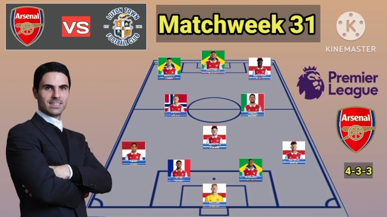 Arsenal vs Luton Town ~ Potential Line Up Arsenal Matchweek 31 Premier ...