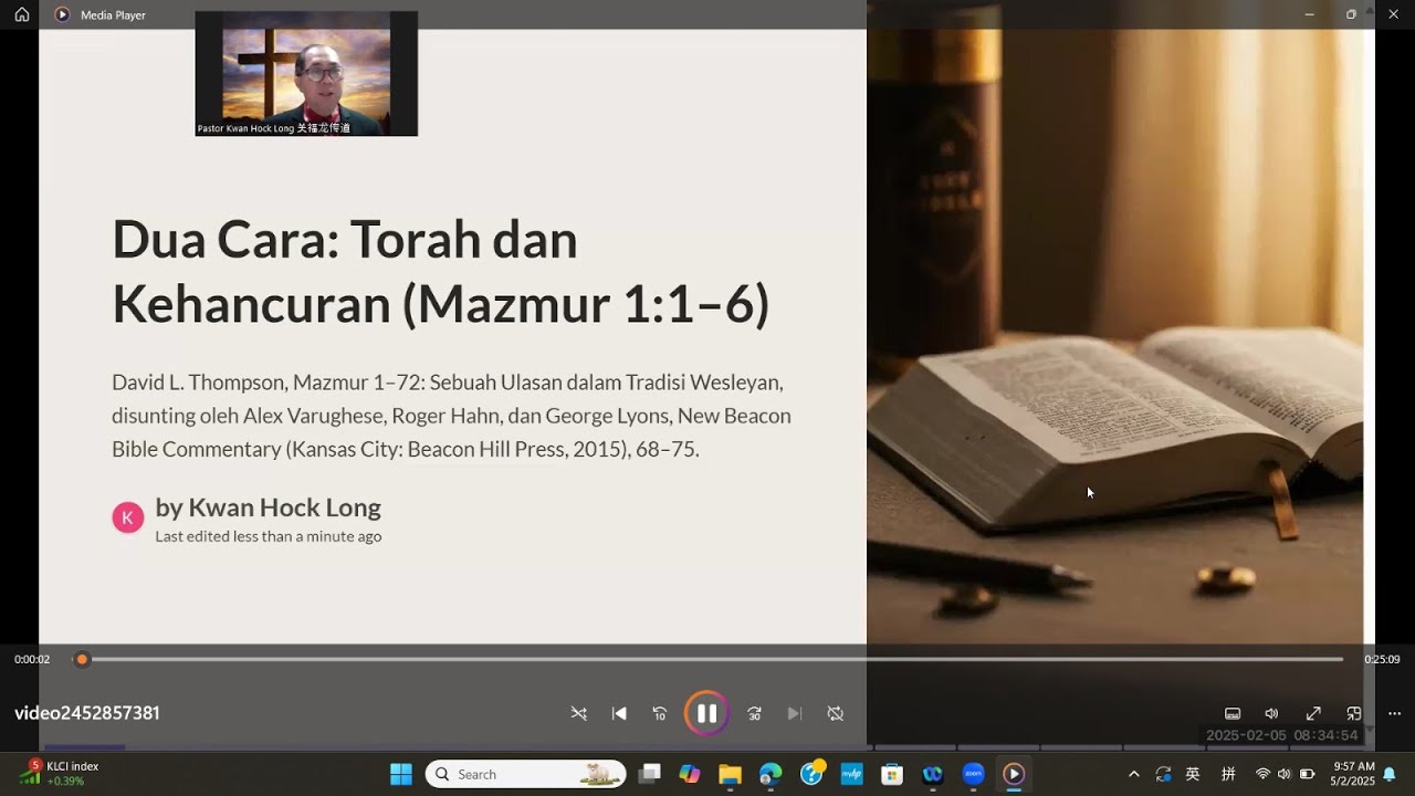 203.(Mazmur 1 ) Dua Cara Torah dan Kehancuran (Mazmur 1:1-6) Pastor ...