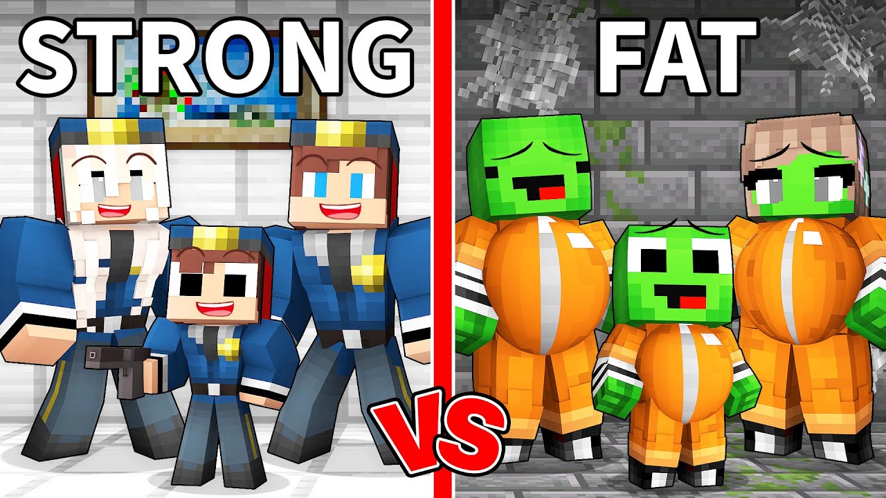 STRONG JJ POLICE Family vs FAT Mikey CRIMINAL Family Battle in ...