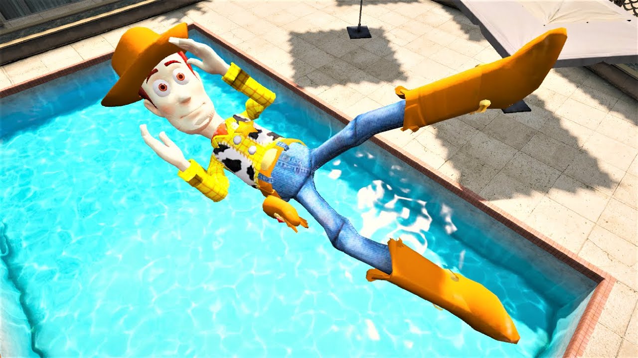 GTA 5 Water Ragdolls WOODY | Jumper/Falls vol.89 (Euphoria physics ...