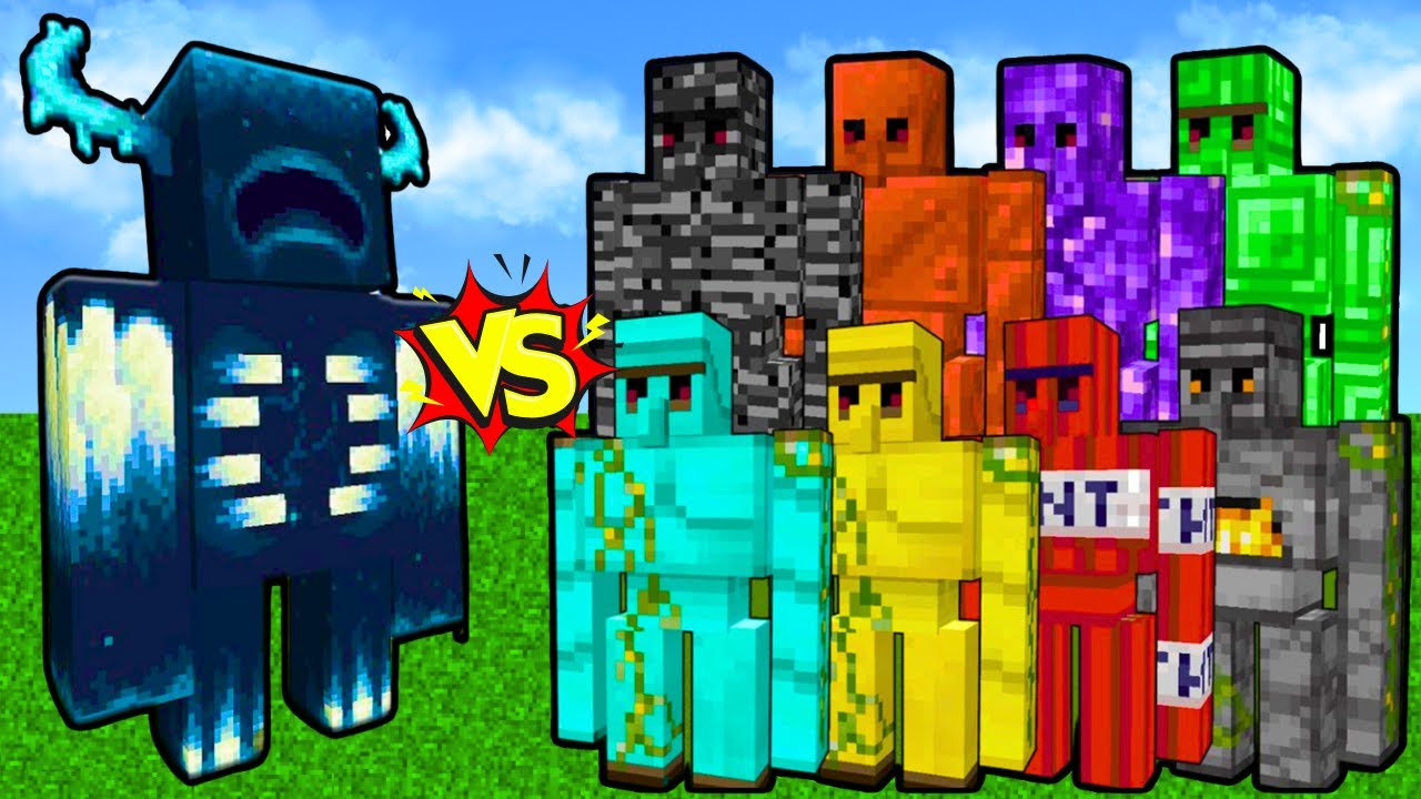 Warden VS All Golems Secret Army | Minecraft Mob Battle - YouTube