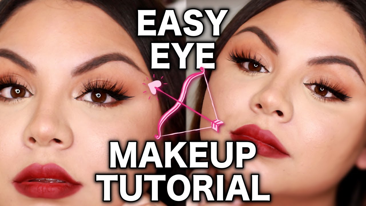 EASY Valentines Day Eye Makeup Tutorial - Dominique Latte Palette ...