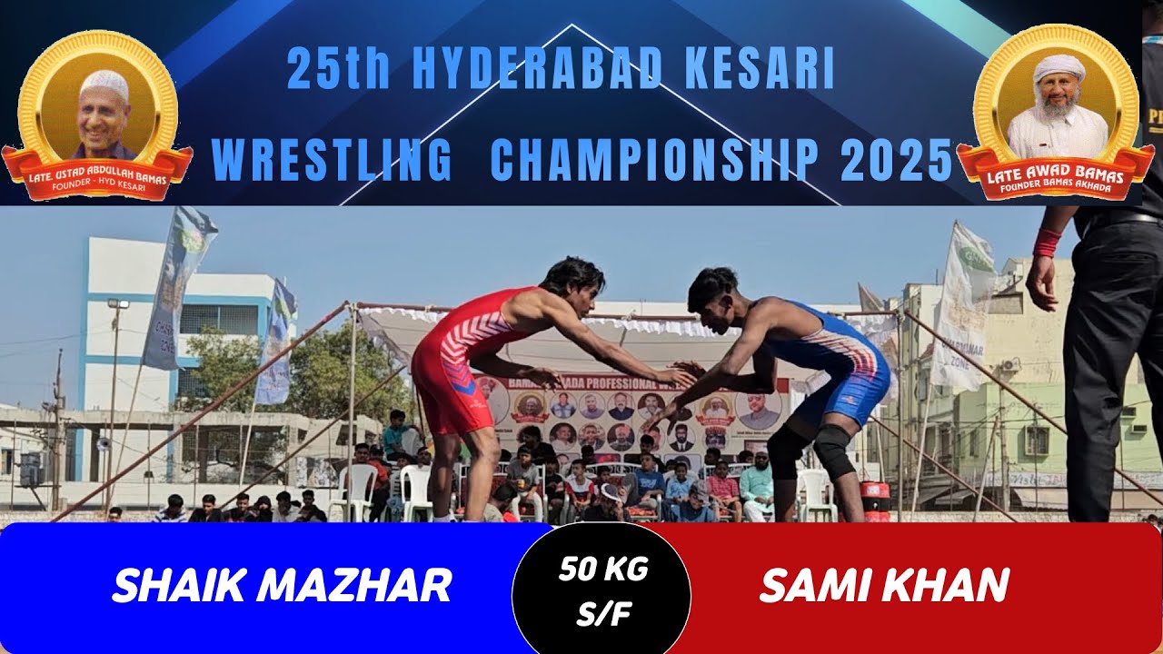 SHAIK MAZHAR (B) VS SAMI KHAN (R) - 50KG S/F - HYDERABAD KESARI W/C ...