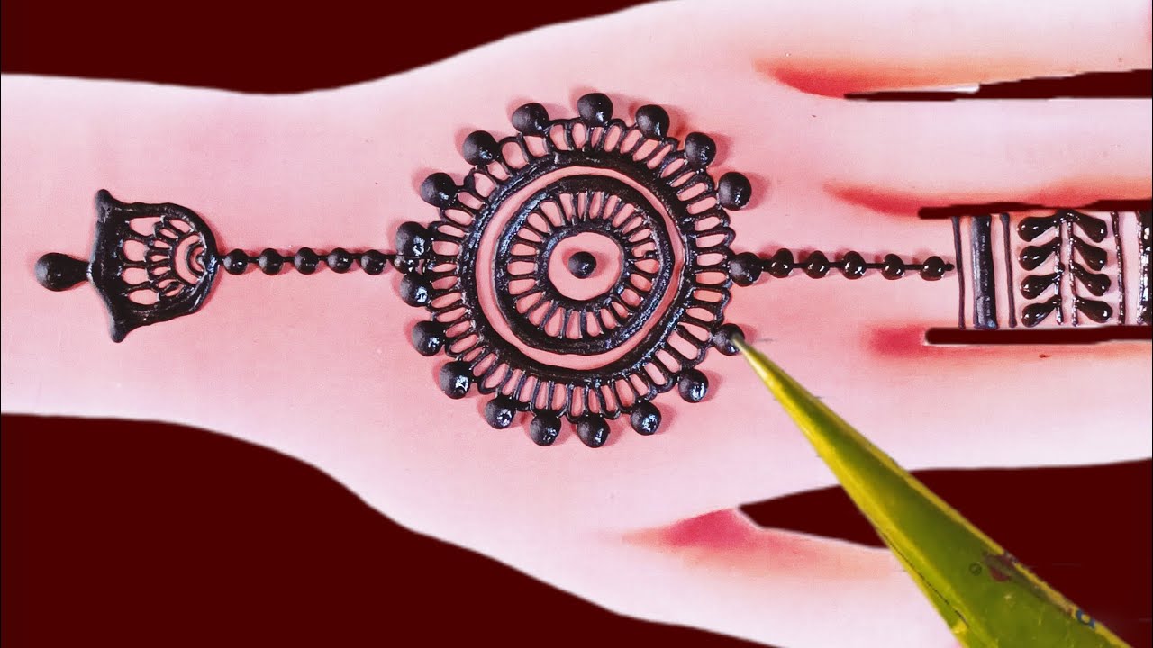 madhi ke design back side | Simple arabic mendini design | madhi ke ...