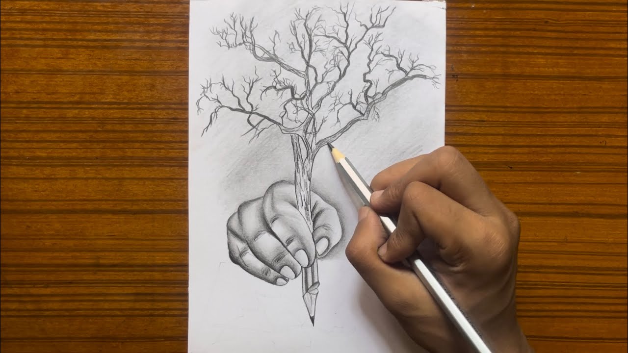 drawing with deep message about tree | drawing save tree save life ...