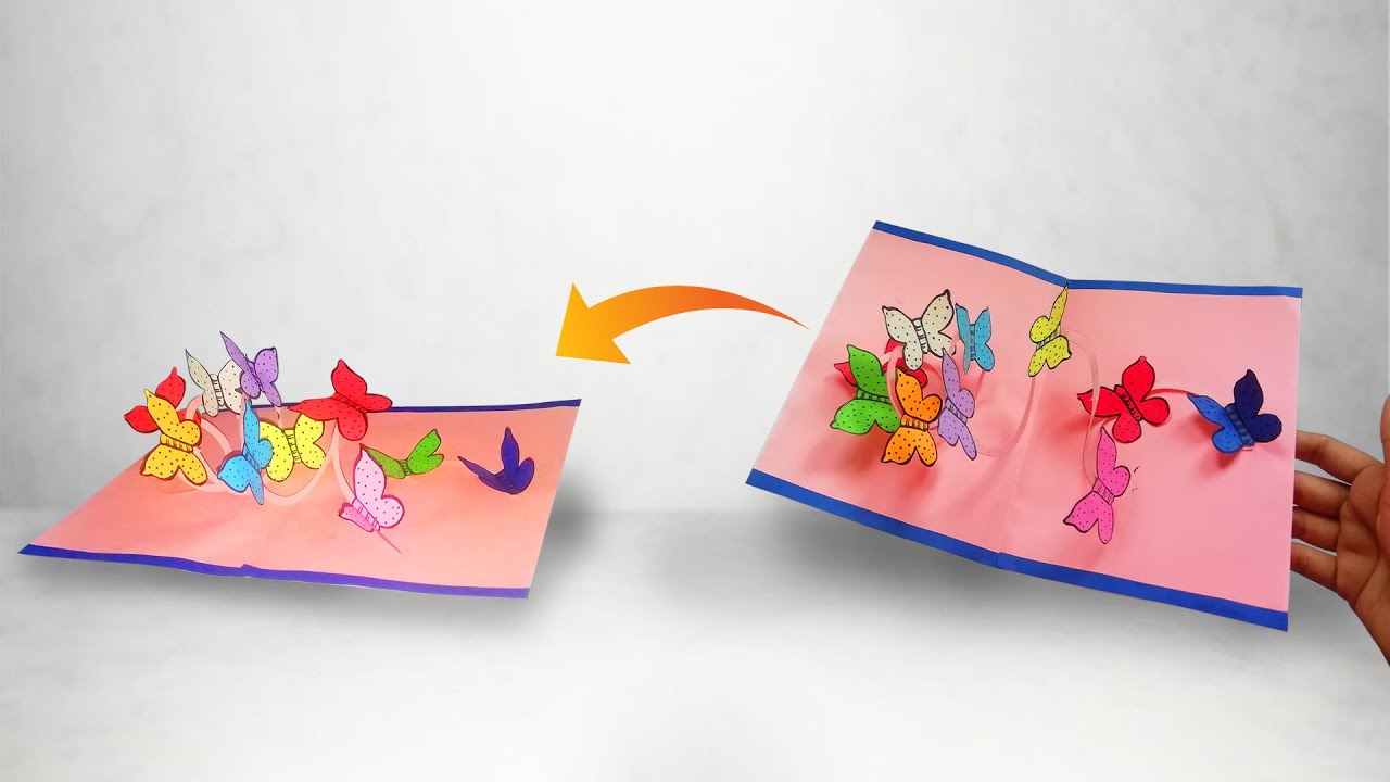 3D Butterfly Pop Up Card Making Paper Craft Greetings Idea DIY 3D 3d-butterfly-pop-up-card-making-paper-craft-greetings-idea-diy-3d