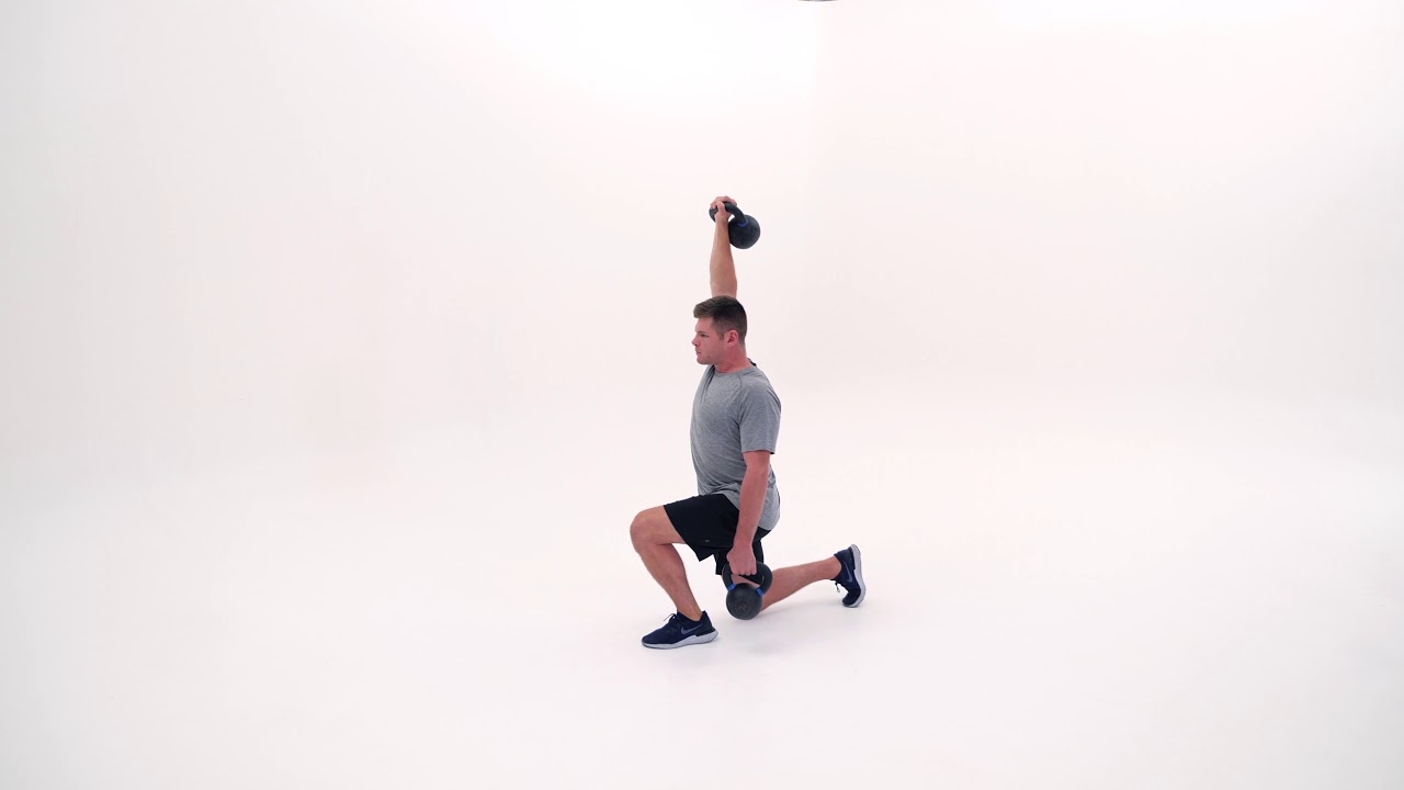 Kettlebell Crossbody Walking Lunges - YouTube