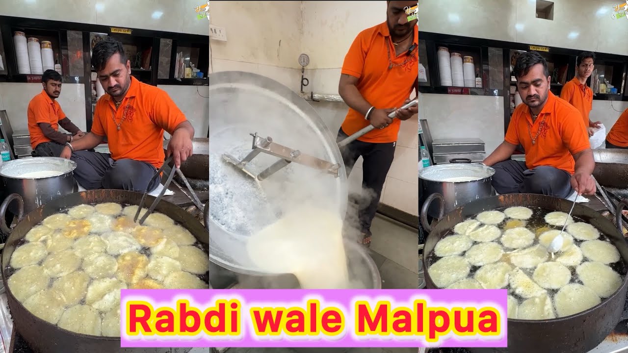 Art of making Rabdi wale Malpua in Pushkar, Rajasthan 😍😍 Full process ...