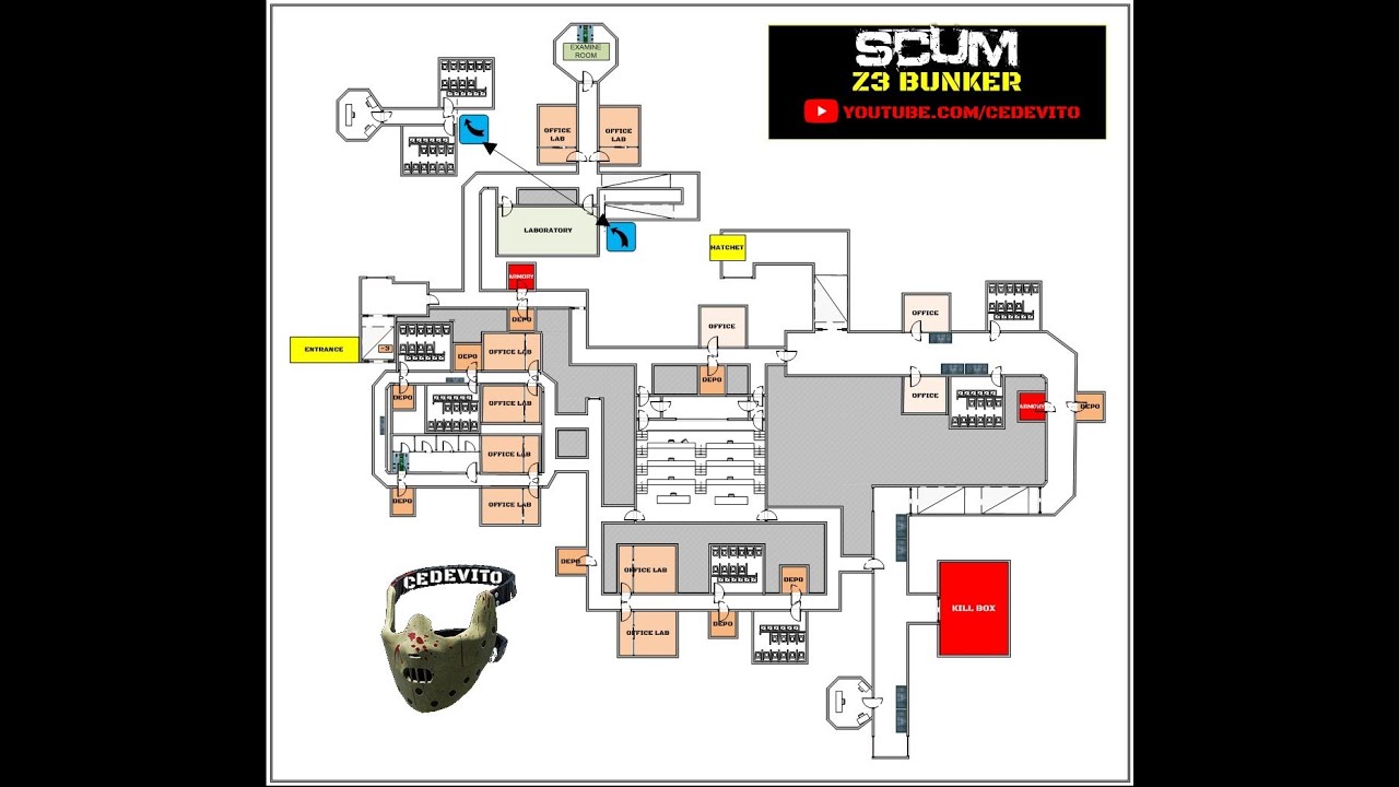 SCUM | Z3 Bunker LAYOUT and WALKTHROUGH in 2022 for beginners - YouTube
