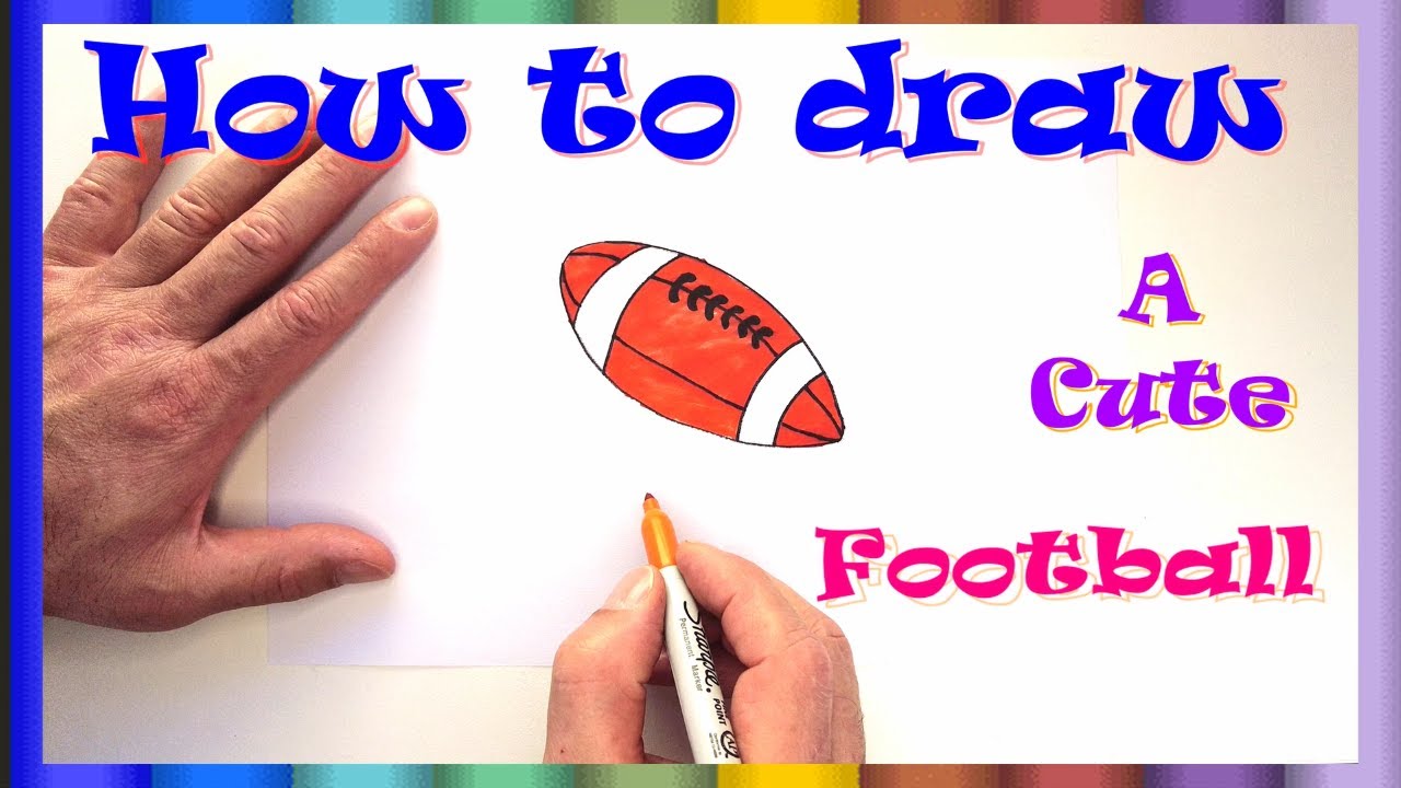How to draw a football cute & easy way for kids - YouTube