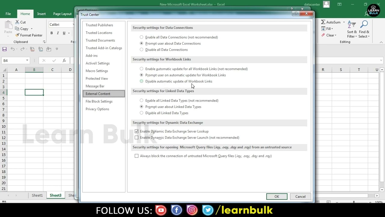 How To Disable Automatic Update Of Workbook Links In Excel Learn Bulk How To Disable Automatic Update Of Workbook Links In Excel Learn Bulk